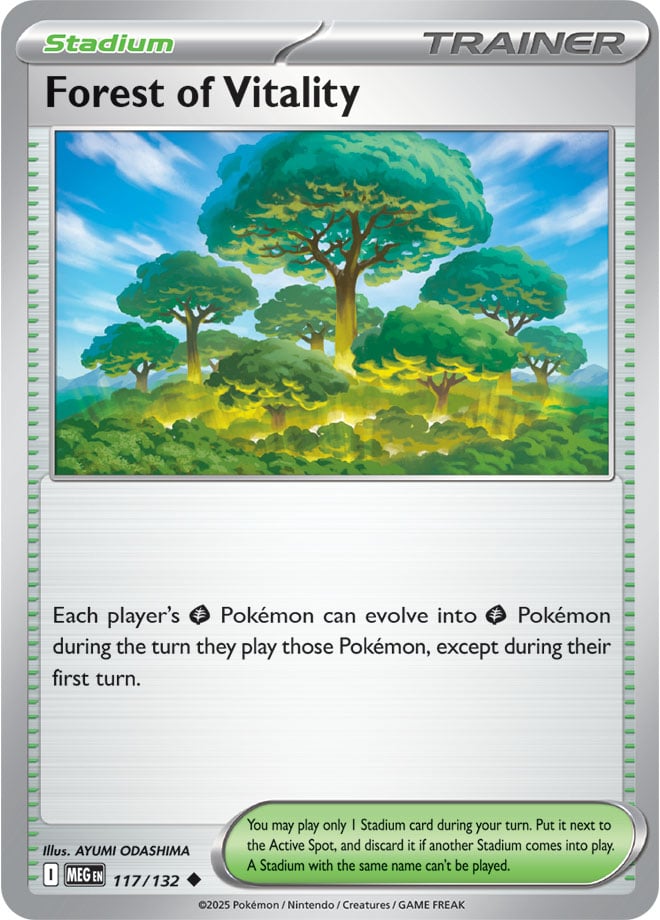 Pokemon TCG Single of 117/132 - Forest of Vitality - Mega Evolution ...