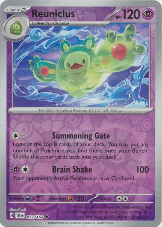 Pokemon Trading Card Game Single of 072/162 Reuniclus RH - Temporal ...