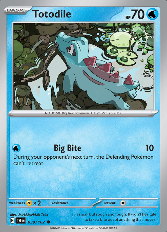 Pokemon Trading Card Game Single of 039/162 Totodile - Temporal Forces ...